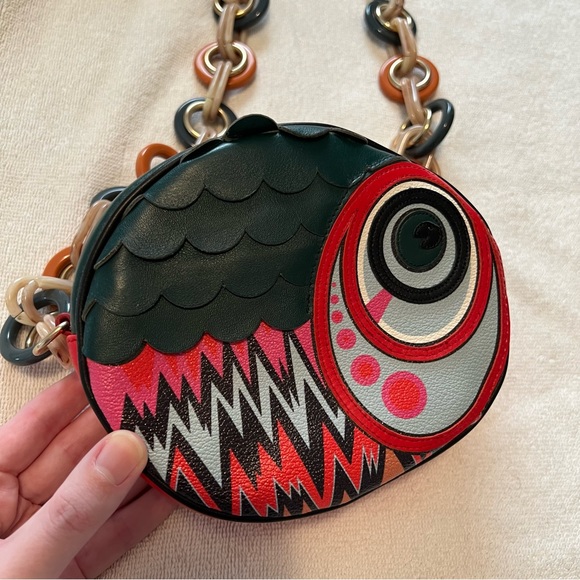 Missoni | Bags | Rare Missoni Fish Eye Leather Shoulder Bag Acrylic ...